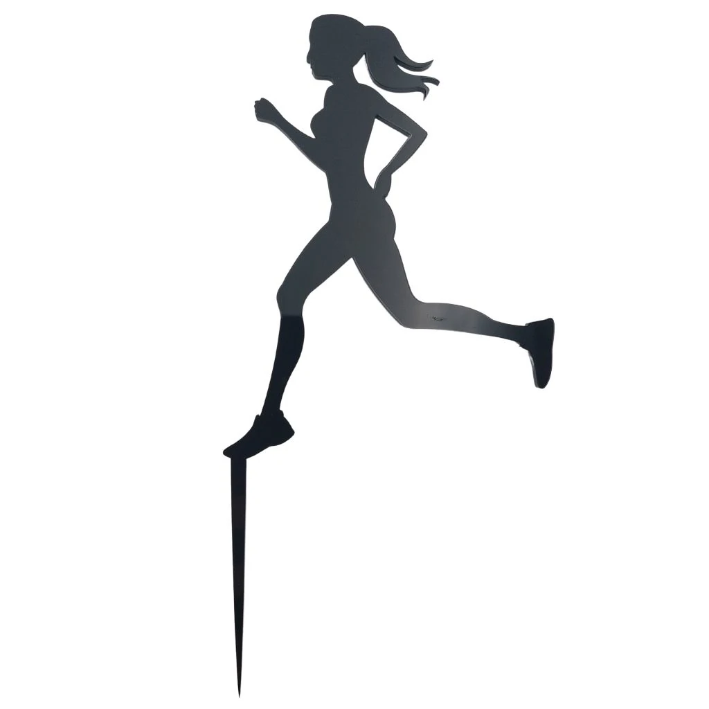 Topper Biegaczka IV - 12 x 9 cm - Czarny - Miniowe Formy - Torcik.net